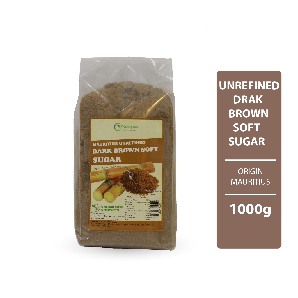 CL Organic Mauritius Unrefined Dark Brown Soft Sugar 1kg(molasses ...