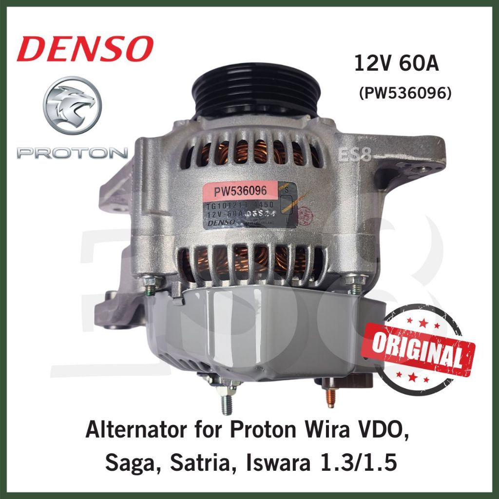 PW536096 Alternator 12V 60A for Proton Wira VDO, Saga, Satria, Iswara 1 ...