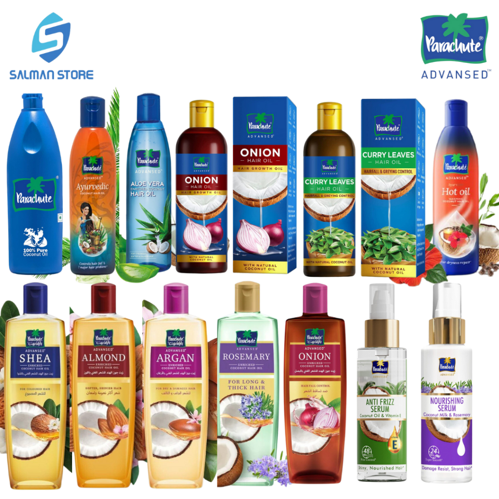 Parachute Coconut Oil (100ml,200ml,500ml) - Parachute Onion Oil & Curry ...