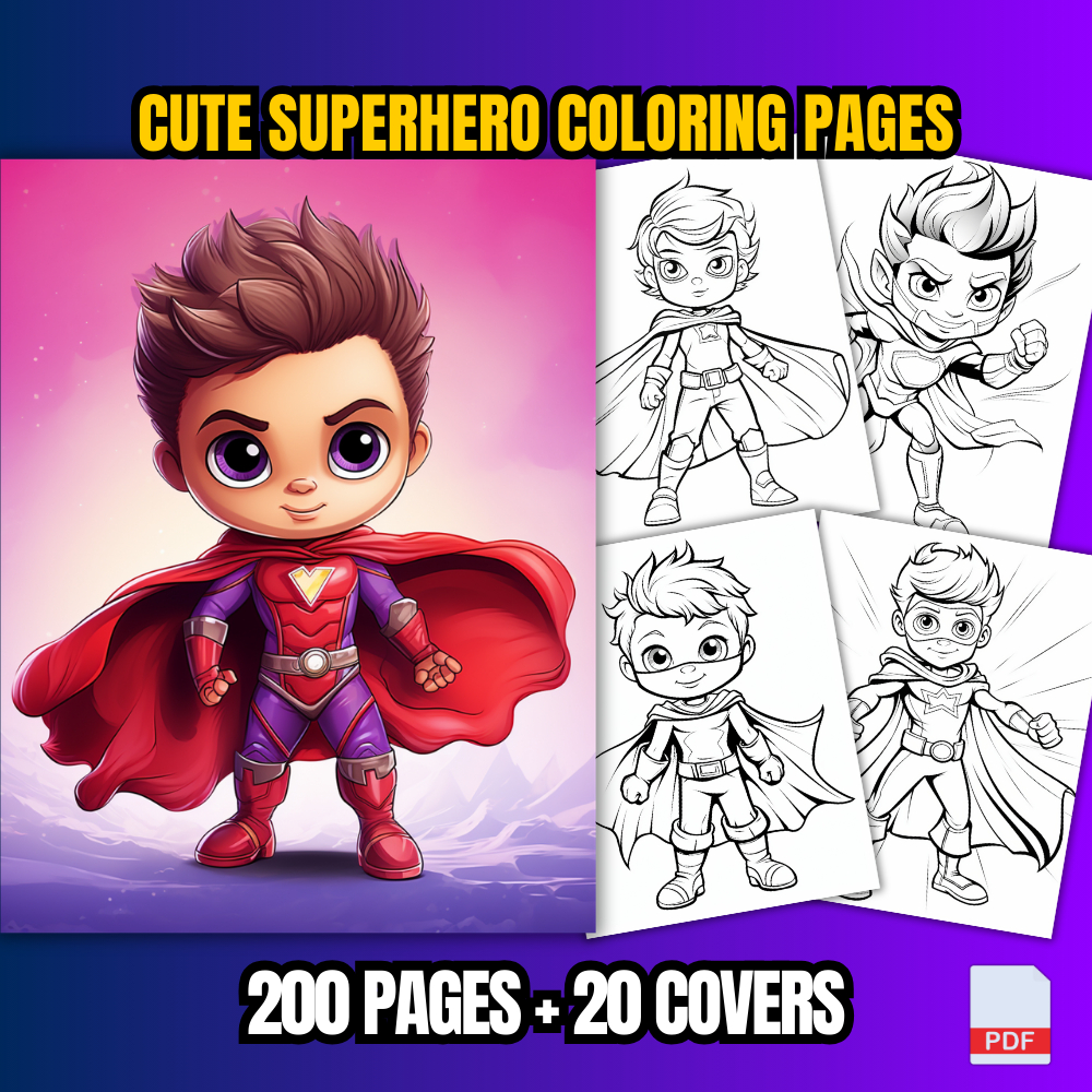 200 Cute Superhero Coloring Pages | Shopee Malaysia