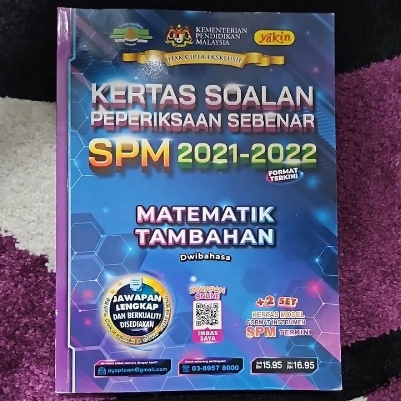 Kertas Soalan Peperiksaan Sebenar SPM 2021-2022 Matematik Tambahan ...