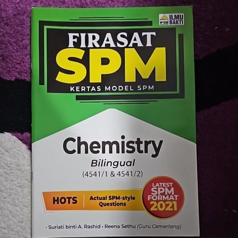 Kertas Model SPM Firasat SPM Chemistry (2021) [SPM] [Dwibahasa/Bilingual] [USED] | Shopee Malaysia