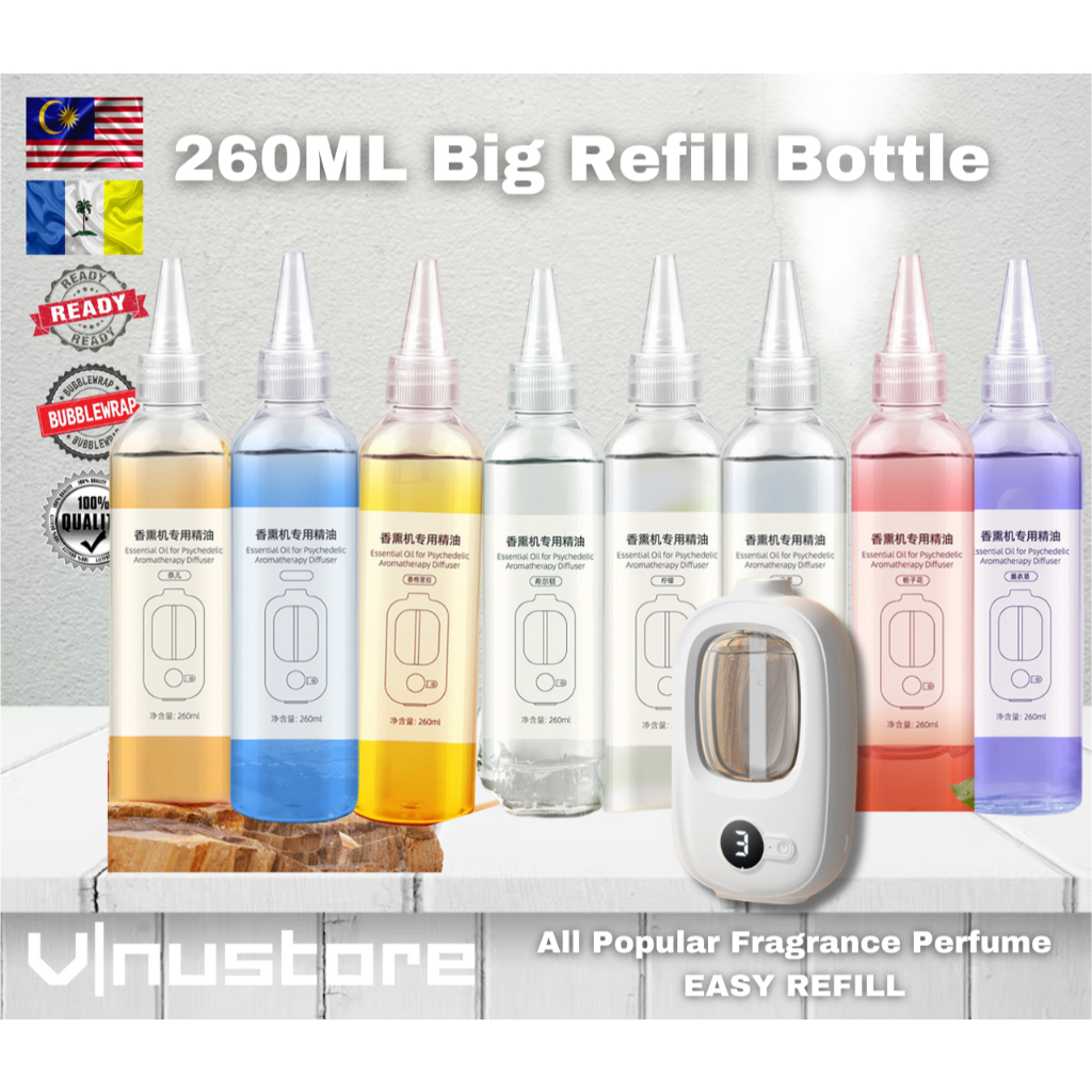 260ML BIG REFILL BOTTLE For Automatic Timer Air Perfume Fragrance Deodorant Aroma Essential Oil ...