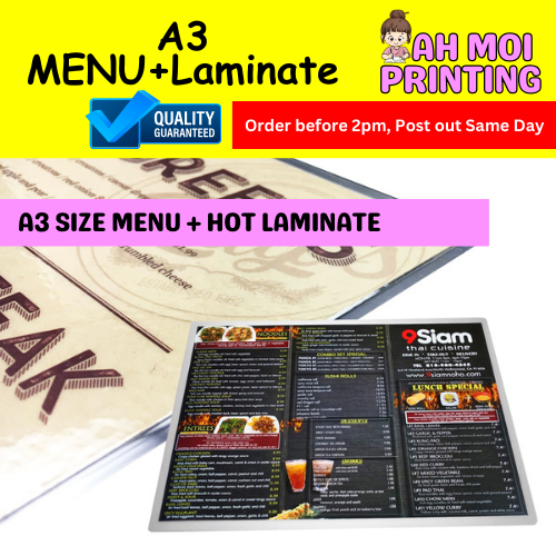 Print A3 Menu + Laminate / Restaurant Menu A3 | Shopee Malaysia