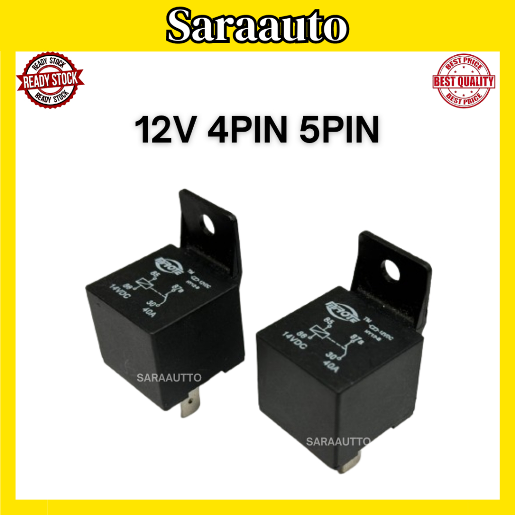 24V 12V 80A 40A 5 PIN 4 PIN Relay (1PC) | Shopee Malaysia
