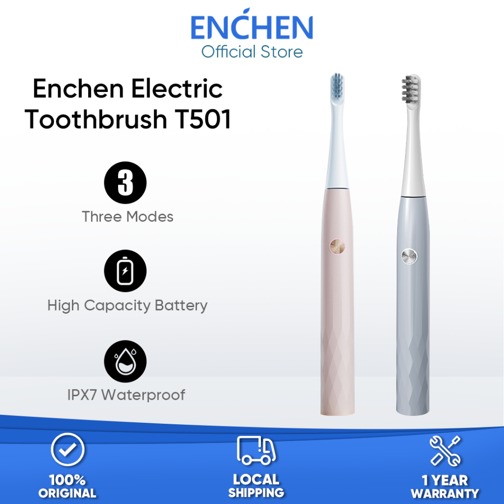 Enchen Electric Toothbrush T501 3 Modes Sonic Vibration Rechargeable ...