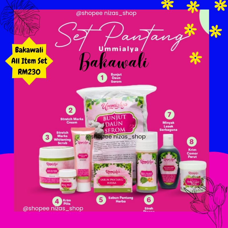 UMMIALYA SET PANTANG BUNJUT DAUN SEROM | KRIM PARAM | KRIM PILIS ...