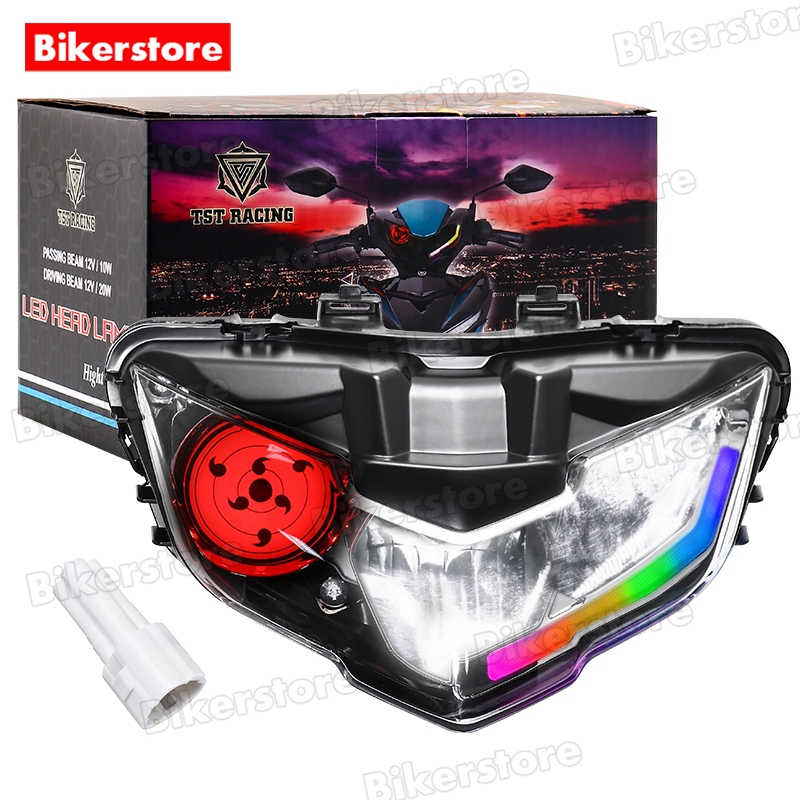 Y15ZR V2 LC135 V8 Lampu Depan LED Headlamp 135LC V8 FI Y15 Naruto Single Devil Eyes Head Light ...