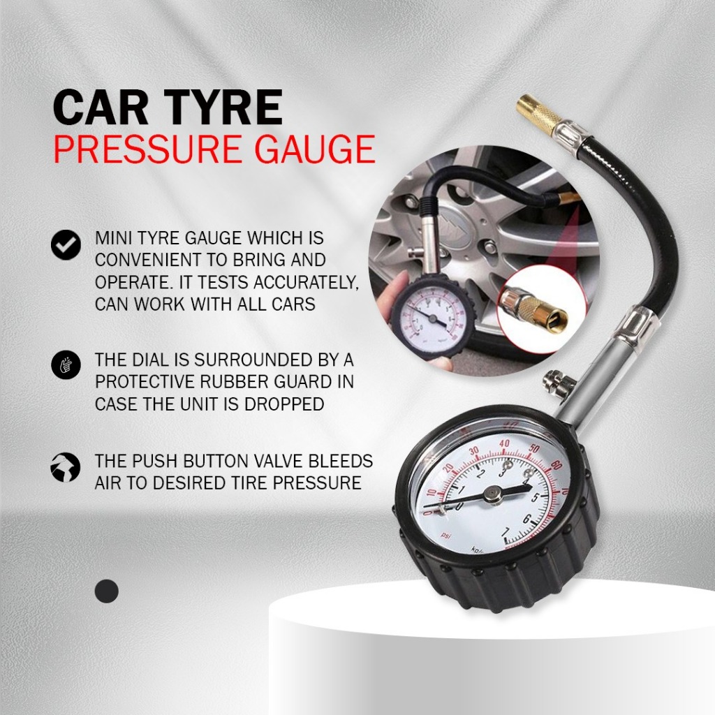 Car Tyre Pressure Gauge Measurement Auto car truck motor tyre tire air ...