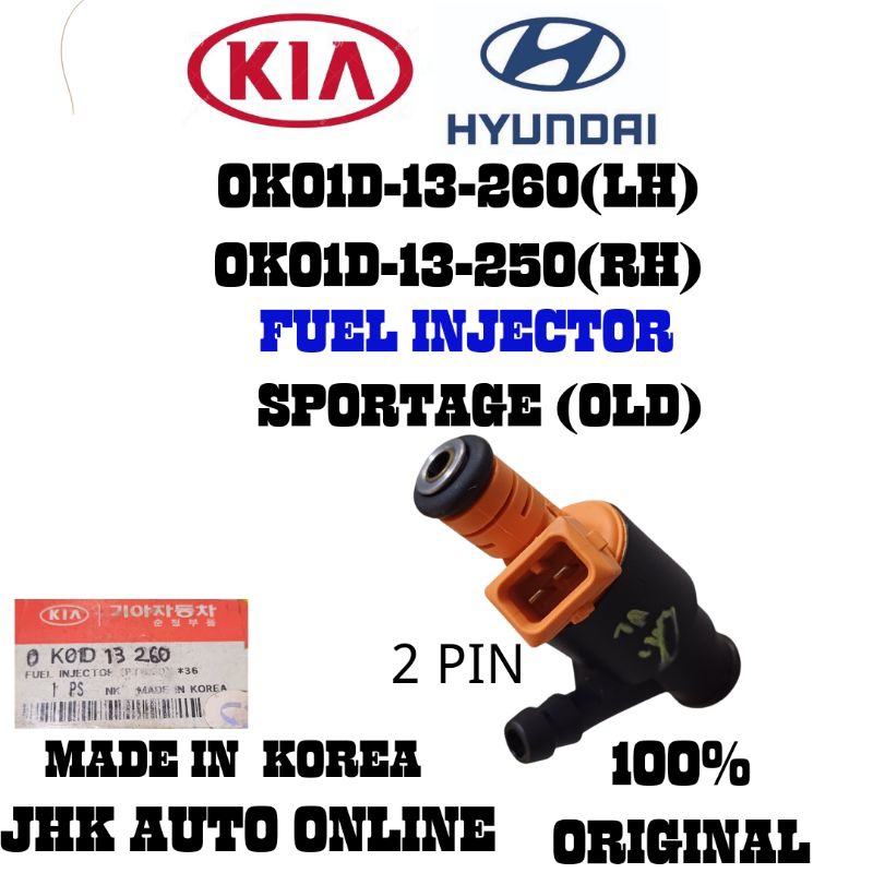 FUEL INJECTOR SPORTAGE (OLD) OK01D-13-260-250(SOCKET ORANGE LH/SOCKET ...