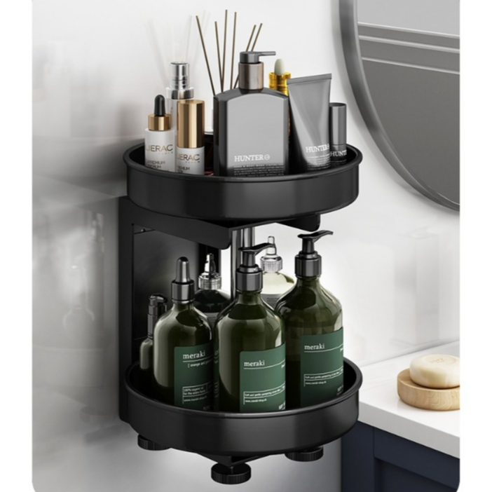 2/3 Tier 360° Rotating Spice Rack Rak Rempah Rak Penyimpanan Kitchen ...