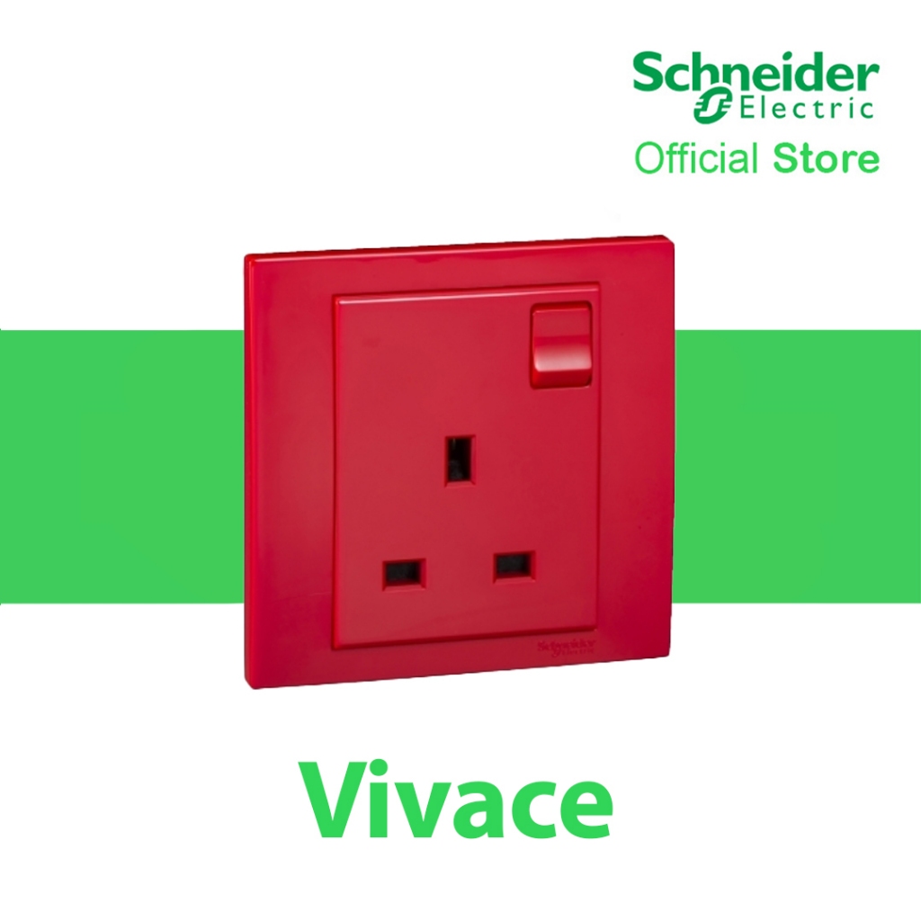 Schneider Vivace Switched Socket 13A 250V 1G Red | Shopee Malaysia