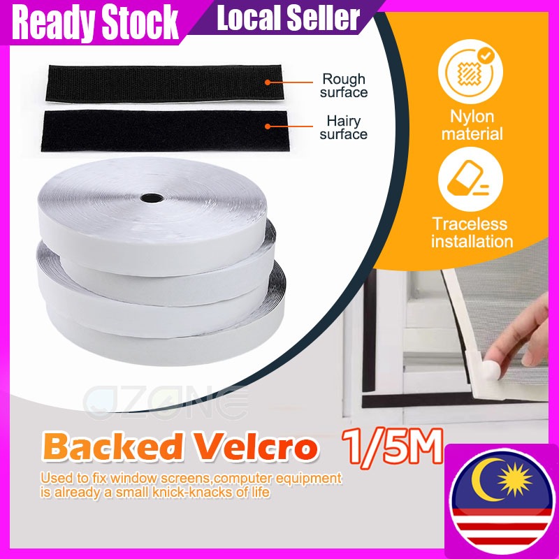 Self-Adhesive Velcro Tape Glue Stick Tape Hook+Loop Velcro Fastener ...