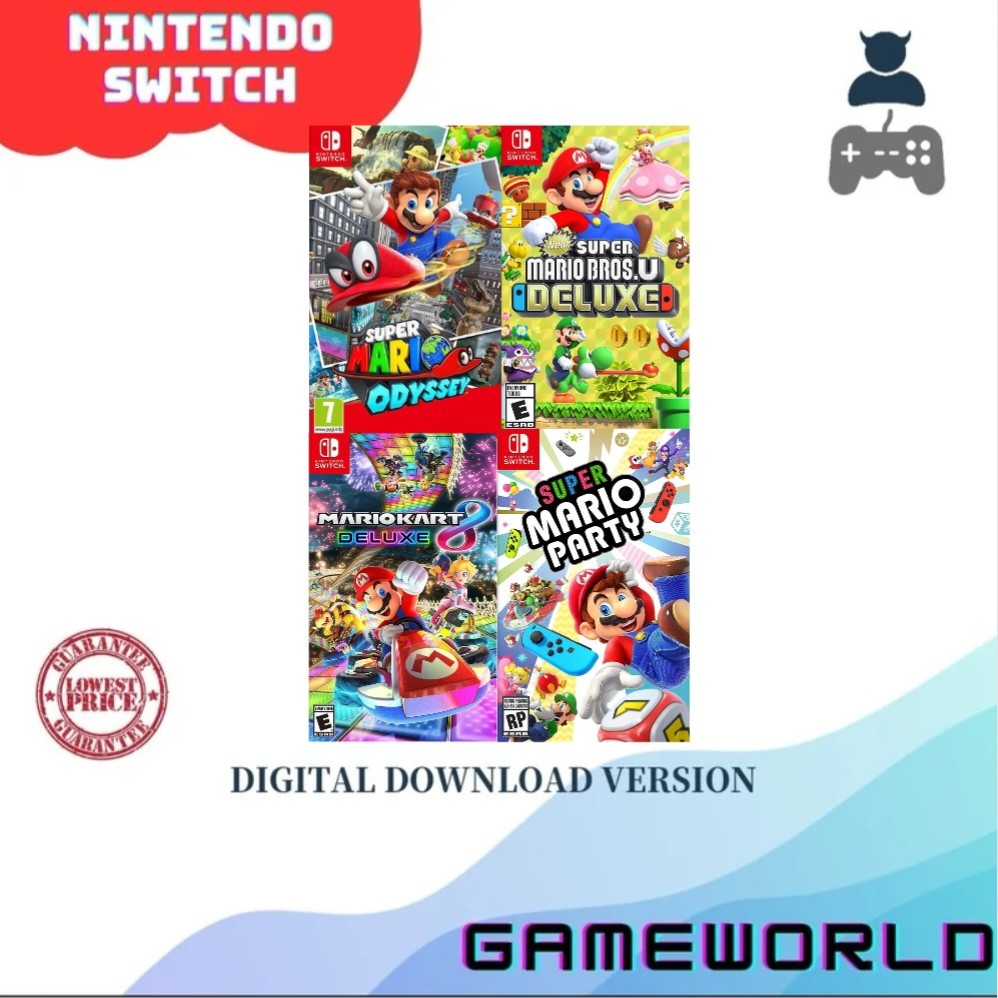 【NINTENDO SWITCH】Mario Games Bundle 4in1 Digital Download Games Normal ...