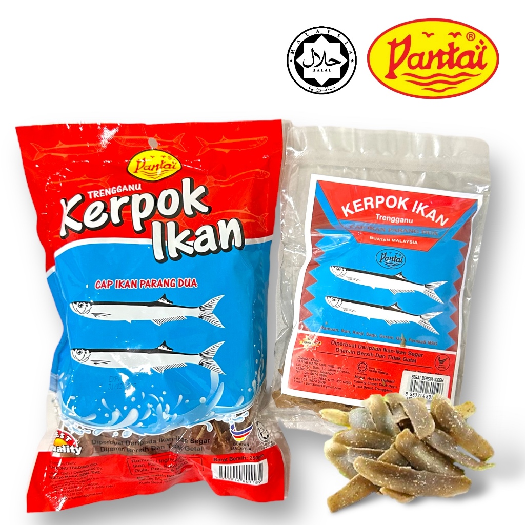 Pantai Brand Keropok Ikan Terengganu (Cap Ikan Parang Dua) 100g / 250g ...