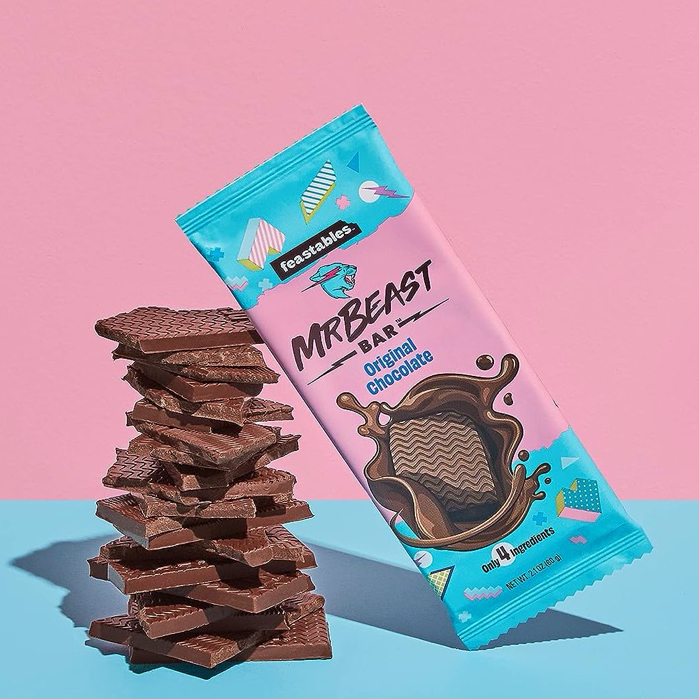 Feastables MrBeast Original Chocolate Bars - Made with Organic Cocoa. Plant Based with Only 4 ...