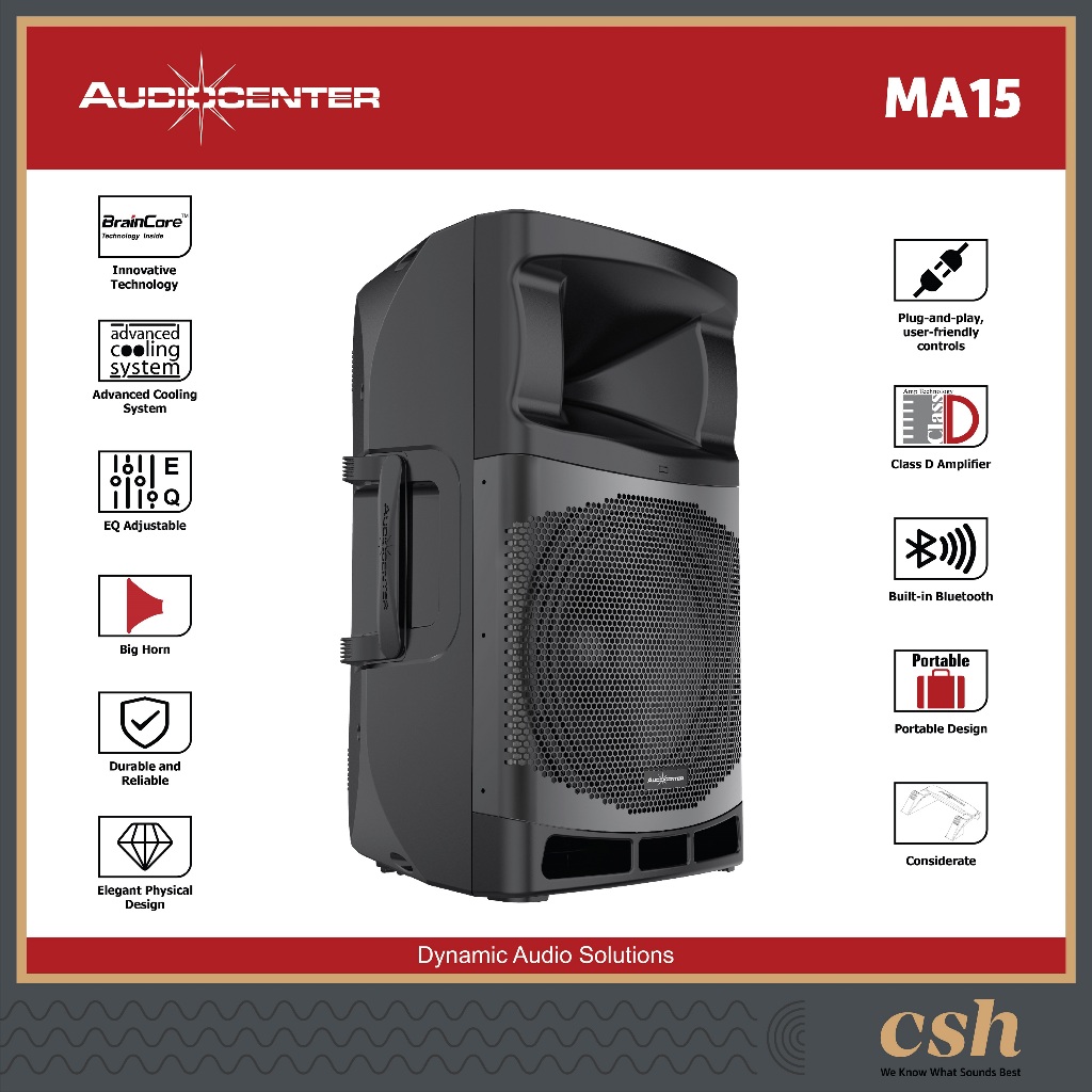 Audiocenter MA15 1600W Single 15" 1600W Active DSP-controlled full ...