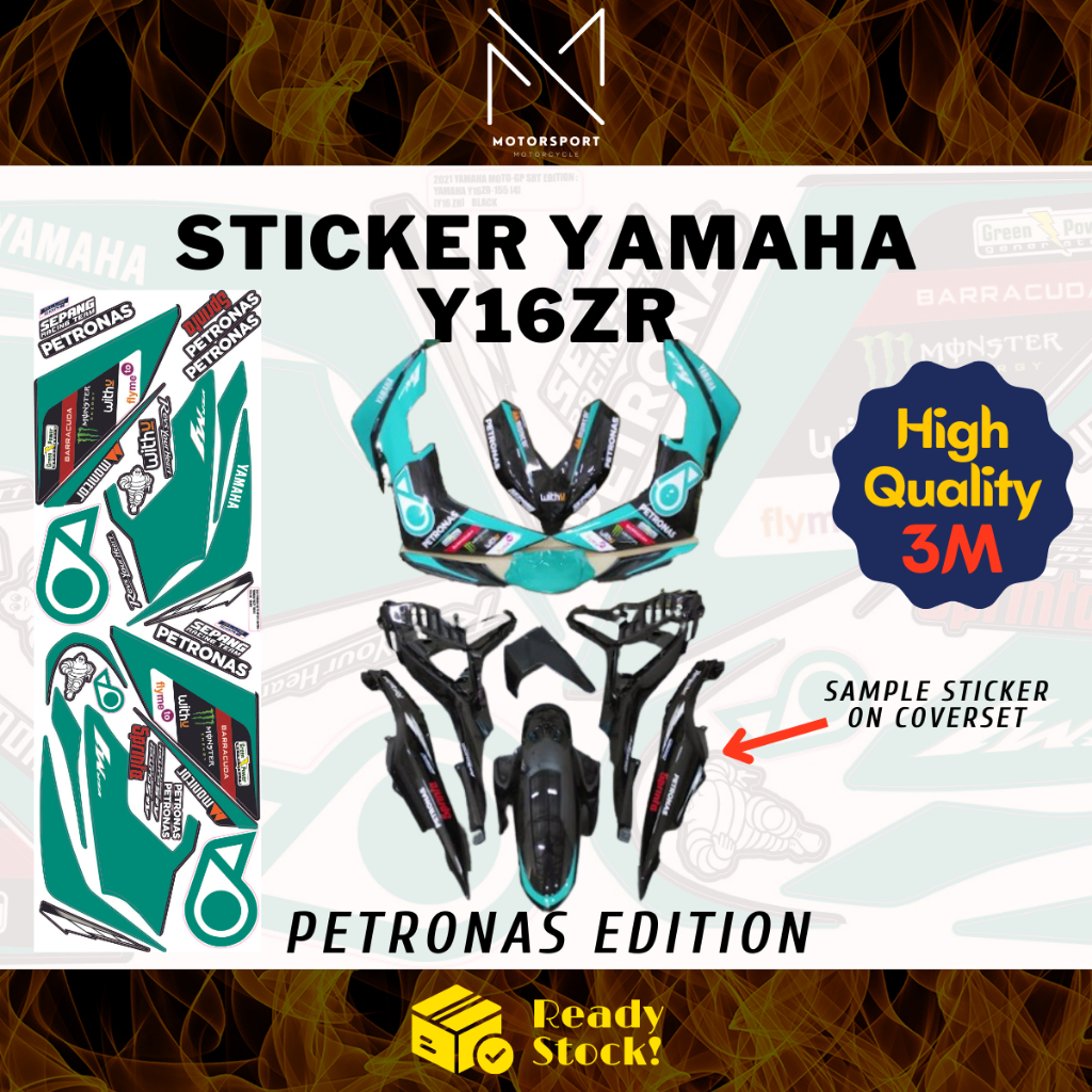 YAMAHA Y16zr Coverset Stripe 3M Sticker Y16 Petronas Edition Kaverset ...