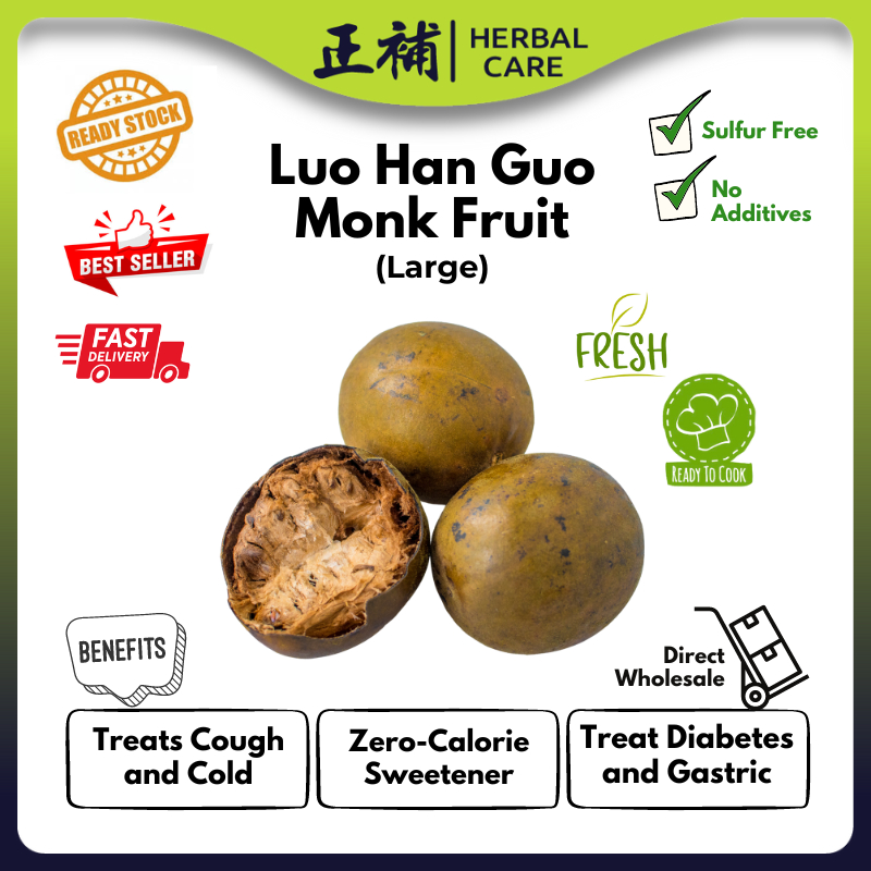 Luo Han Guo L size 10 PCS 罗汉果 (L)(大) 10粒 Lo Han Guo Kuo Monk Fruit ...