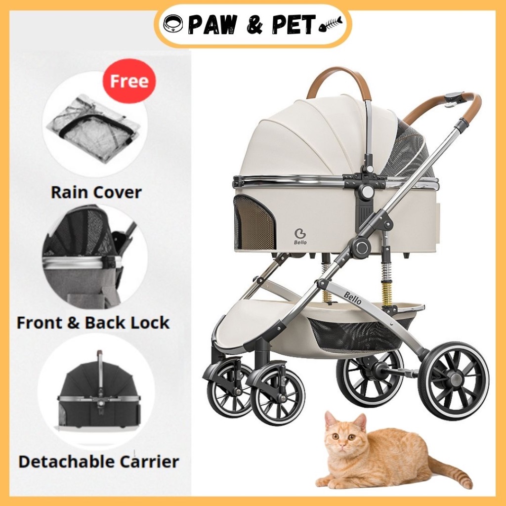 BELLO Pet Stroller Extra Large Detachable Carrier Premium Design ...