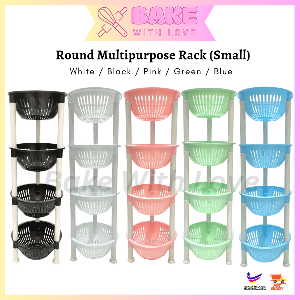 Bake With Love Round Multipurpose Rack Small / Rak Barang Serbaguna ...