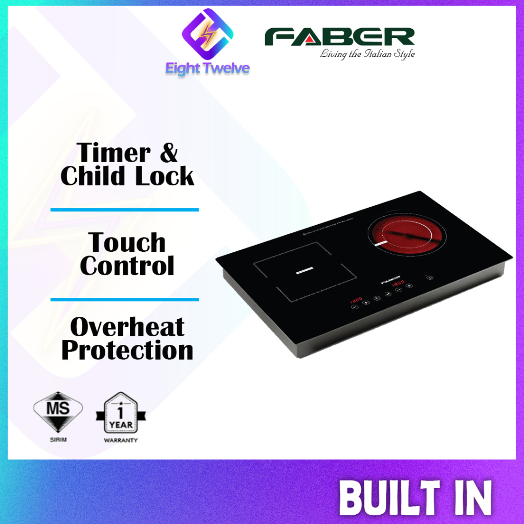 [FREE DELIVERY] FABER Induction + Ceramic Cooker | 1800W + 1300W | FIC ...