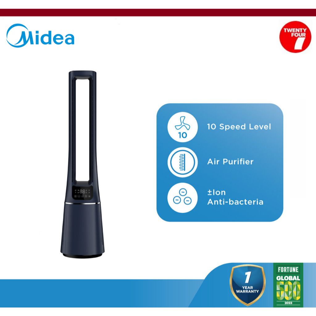 MIDEA Bladeless Fan / Air Purifier With SensiCool Technology (Air Volume ≥ 20 m³/min) MBF-150P ...