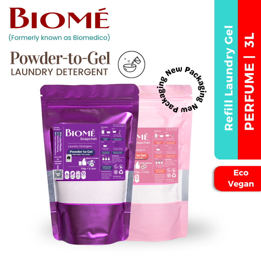 BIOME Powder-to-Gel Laundry Detergent Soap 150g - 3L - Mystic Garden ...