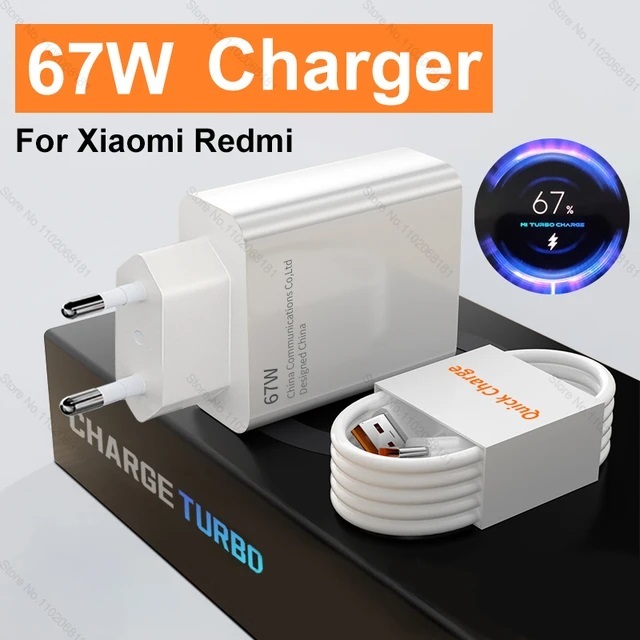 Compatible For Xiaomi Redmi 67w Turbo Charger Fast Charging Adapter ...