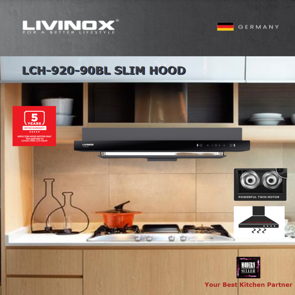 LIVINOX LCH-920-BL SLIM HOOD/ PENYEDUT ASAP/PENYEDUT MINYAK | Shopee ...