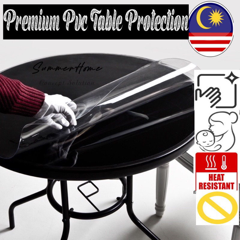 Summer Store PVC Clear Alas Meja pvc Transparent Round Tablecloth ...