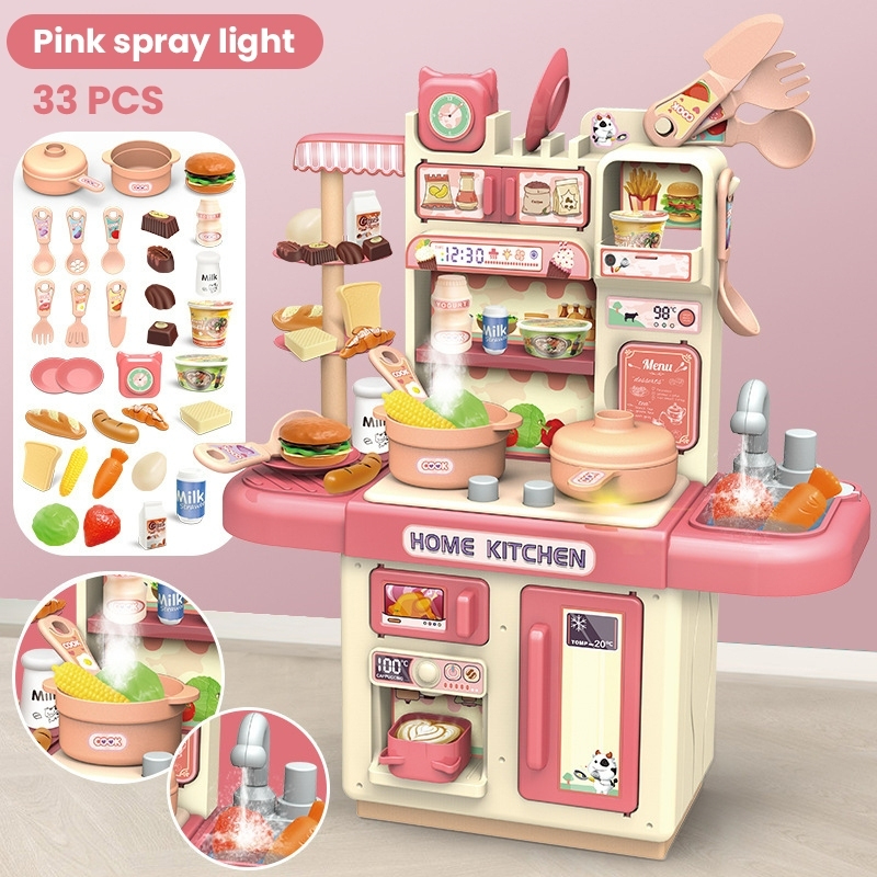 Spraying Mist Kitchen Cooking Toys for kids Cooking Set Pretend Play ...