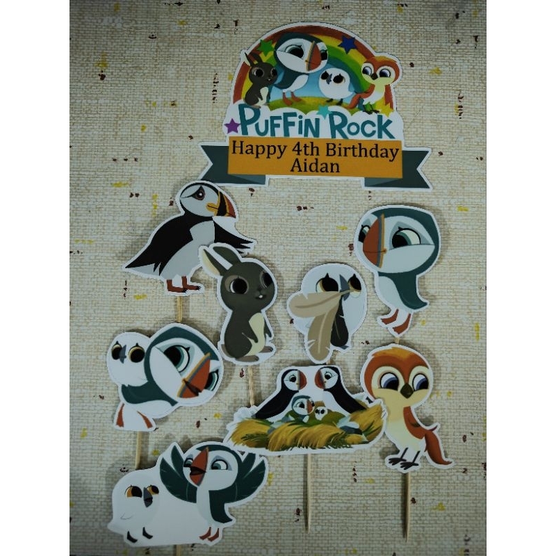 PUFFIN ROCK CAKE TOPPER (FREE ADD NAME) | Shopee Malaysia