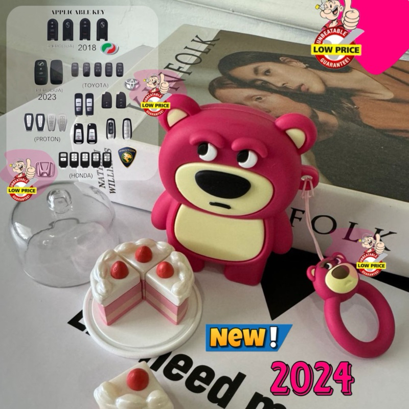 NEW2024 ANGRY LOTSO Car Alarm Remote Smart Keyless Cartoon Key Cover ...