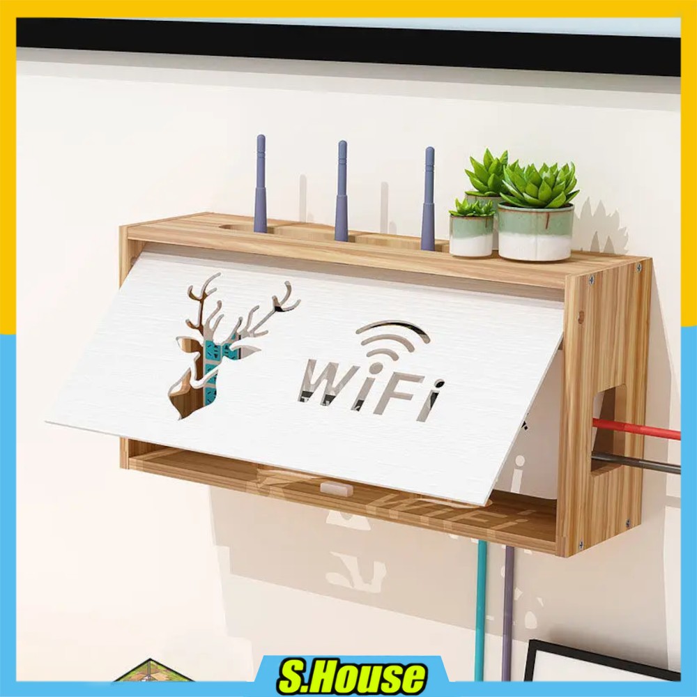 Storage Rack For Wireless Router WiFi Shelf Socket Cable Wire Box ...
