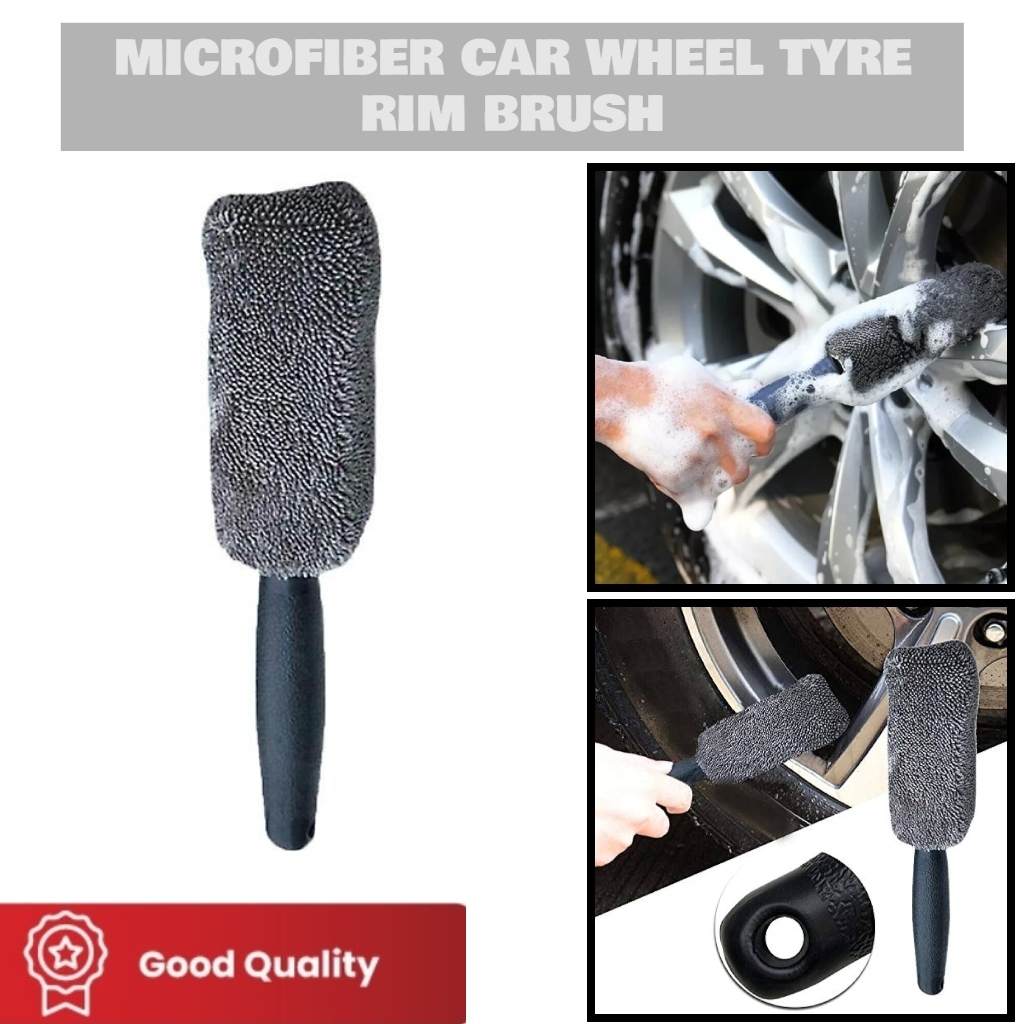Microfiber Car Wheel Tire Rim Brush With Plastic Handle Washing Cleaner ...