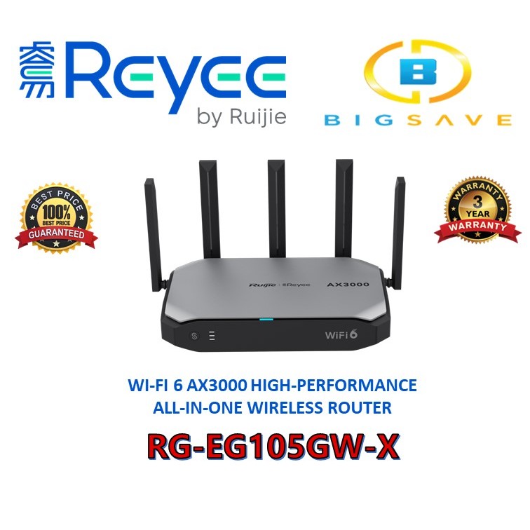 RUIJIE REYEE RG-EG105GW-X WI-FI 6 AX3000 HIGH-PERFORMANCE ALL-IN-ONE WIRELESS ROUTER | Shopee ...