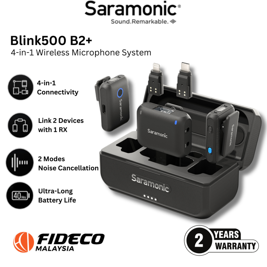 Saramonic Blink500 B2+ 4-in-1 Wireless Microphone System | Shopee Malaysia