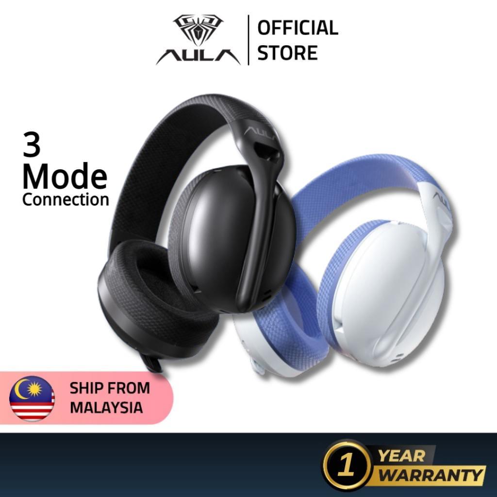 Aula S6 Wireless Headphone 3 Mode 2.4G/Bluetooth 5.3 /Wired Lightweight ...