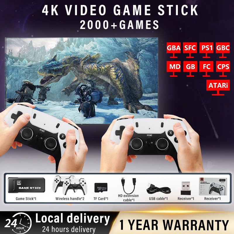 [Penjual Tempatan] Portable 10K game stick 4K TV video game console ...