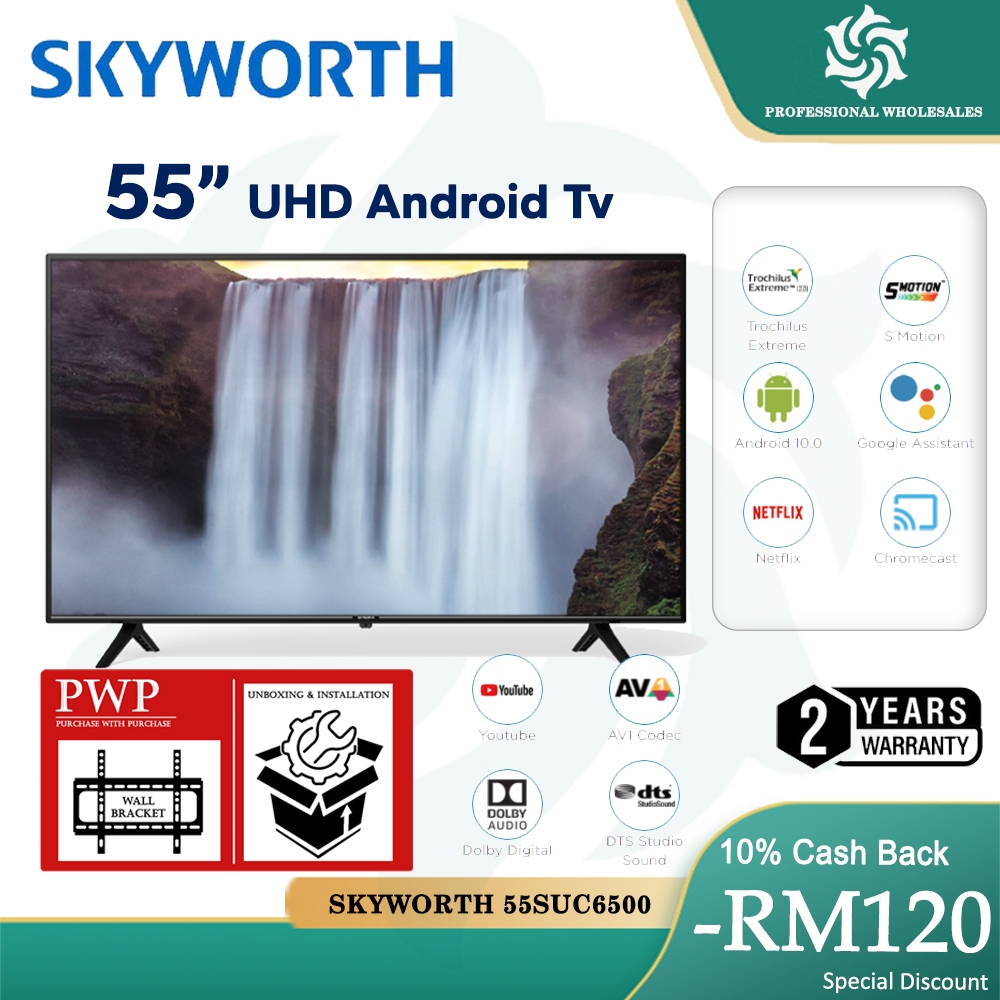 【LOWEST PRICE】SKYWORTH 32/43/50/55/65/70/75 INCH 4K GOOGLE UHD LED TV ...