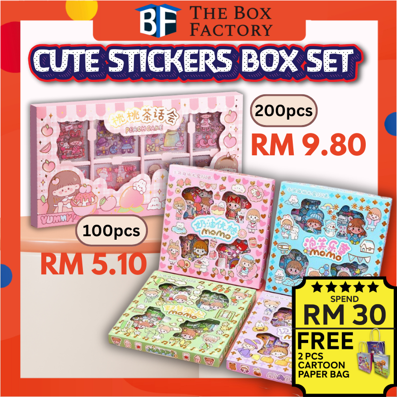 200pcs/100pcs Cute Sticker Cartoon Sticker Book Kawaii Washi Stickers ...