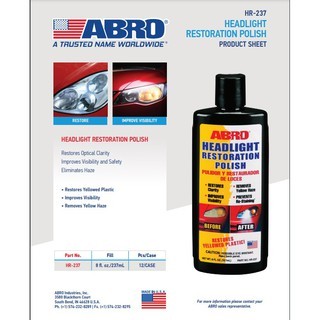 ABRO 237ml Car Headlamp Restoration Polish / Optics | Shopee Malaysia
