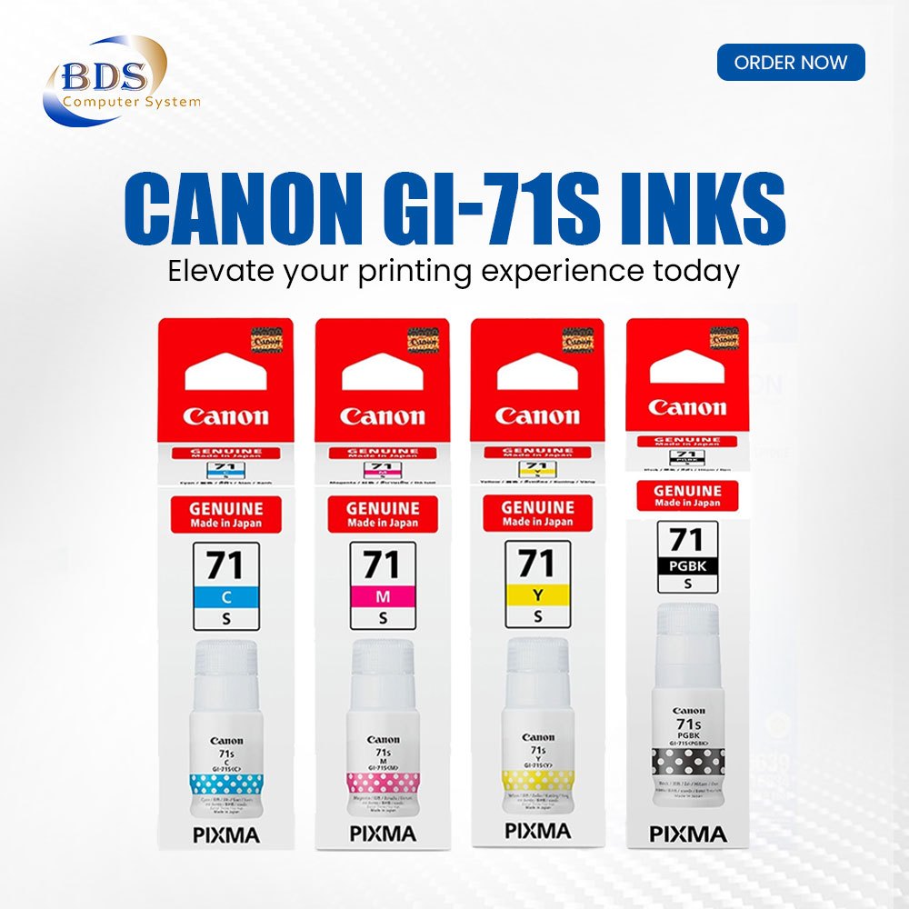 CANON GI-71s INK BOTTLE BLACK/CYAN/MAGENTA/YELLOW [100% ORIGINAL ...
