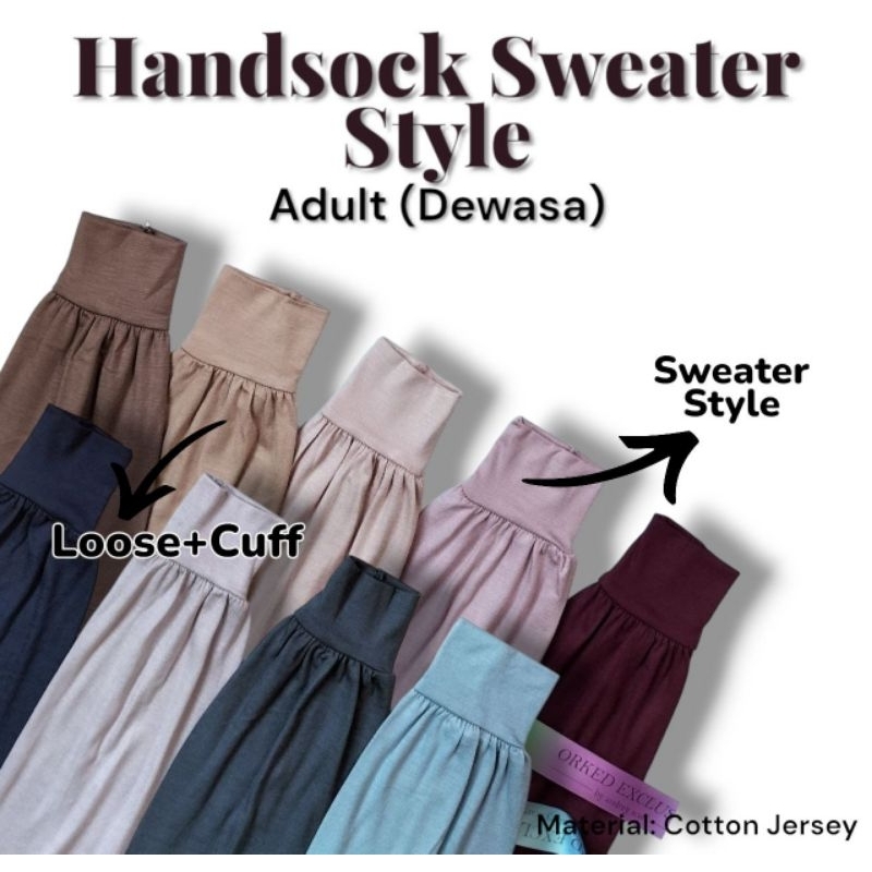 HANDSOCK COTTON SWEATER CUFF DEWASA / HANDSOCK LONGGAR COTTON / STONGAN ...