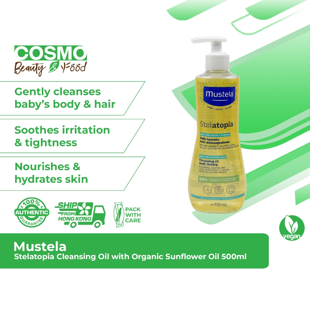 Mustela Stelatopia Cleansing Oil with Organic Sunflower Oil 500ml ...