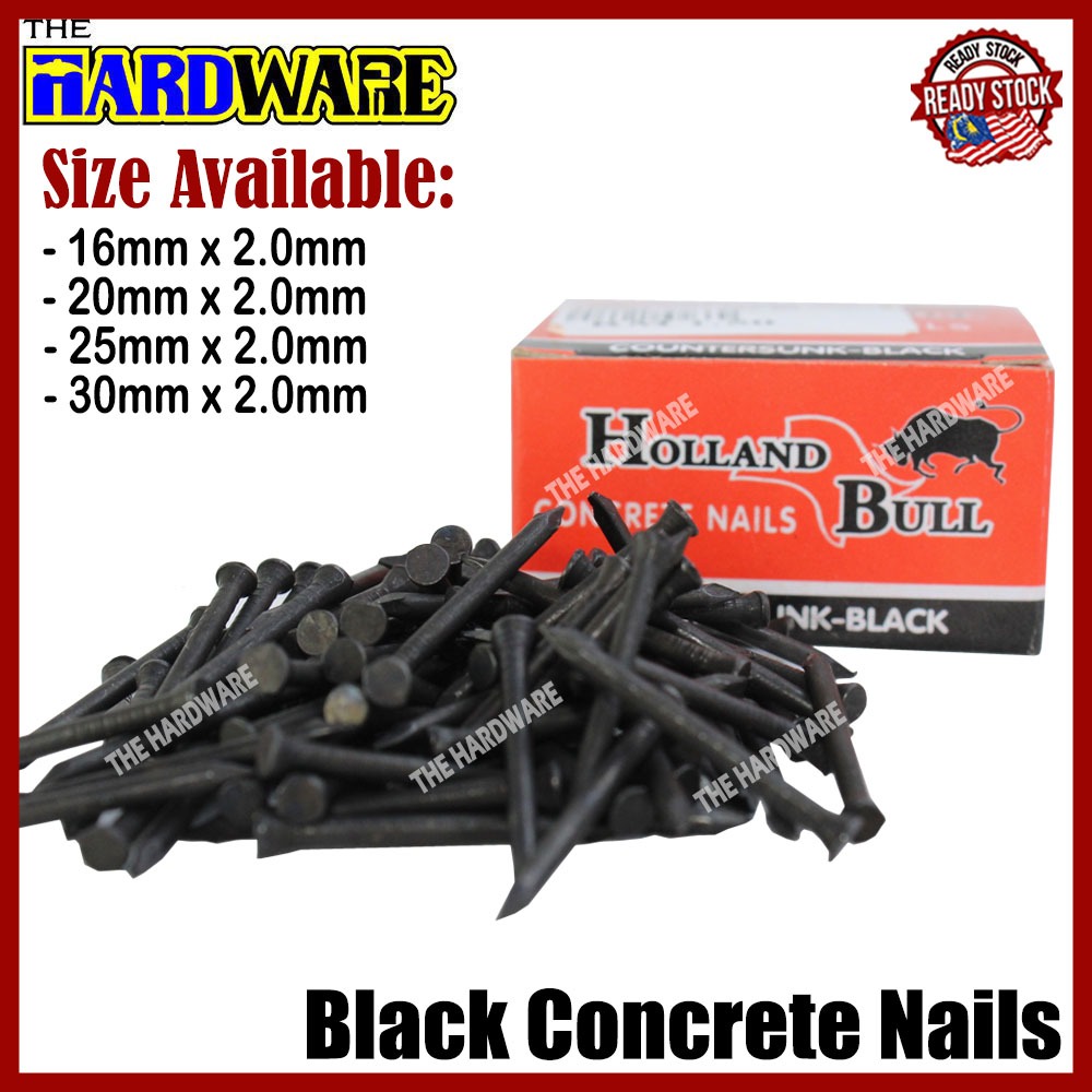 🔥Ready Stock🔥Holland Bull Concrete Nail Countersunk-Black/Paku Konkrit ...