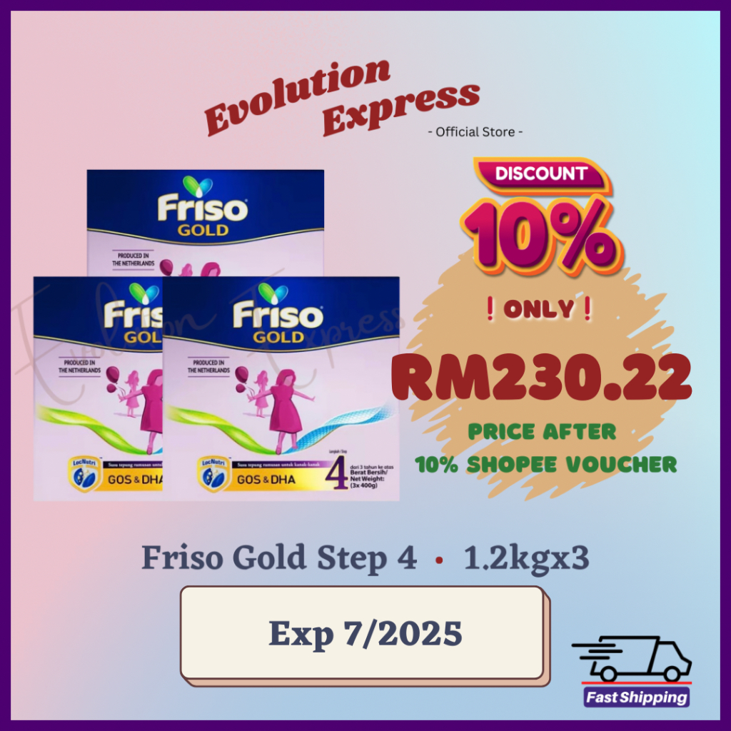 Friso Gold Step 4 (1.2kg x 3)Exp 7/2025 | Shopee Malaysia