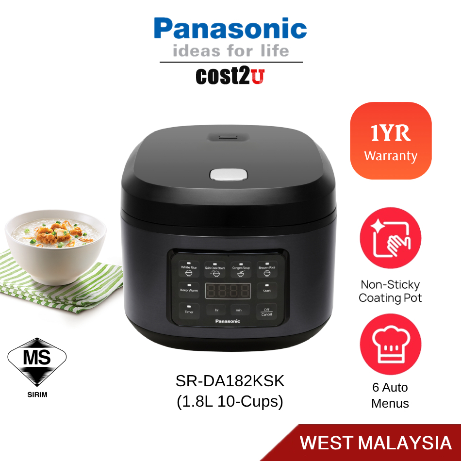 Panasonic 1.8L Microcomputer Rice Cooker | SR-DA182KSK SR-DA182 Baby ...