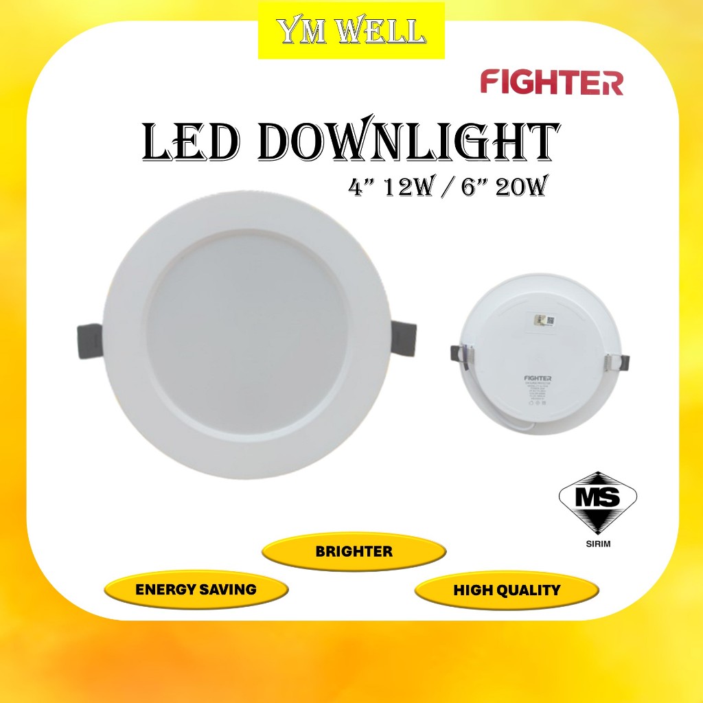 🔥SIRIM Lampu LED Downlight Bulat 12W 4”20W 6”Ready Stock | Shopee Malaysia